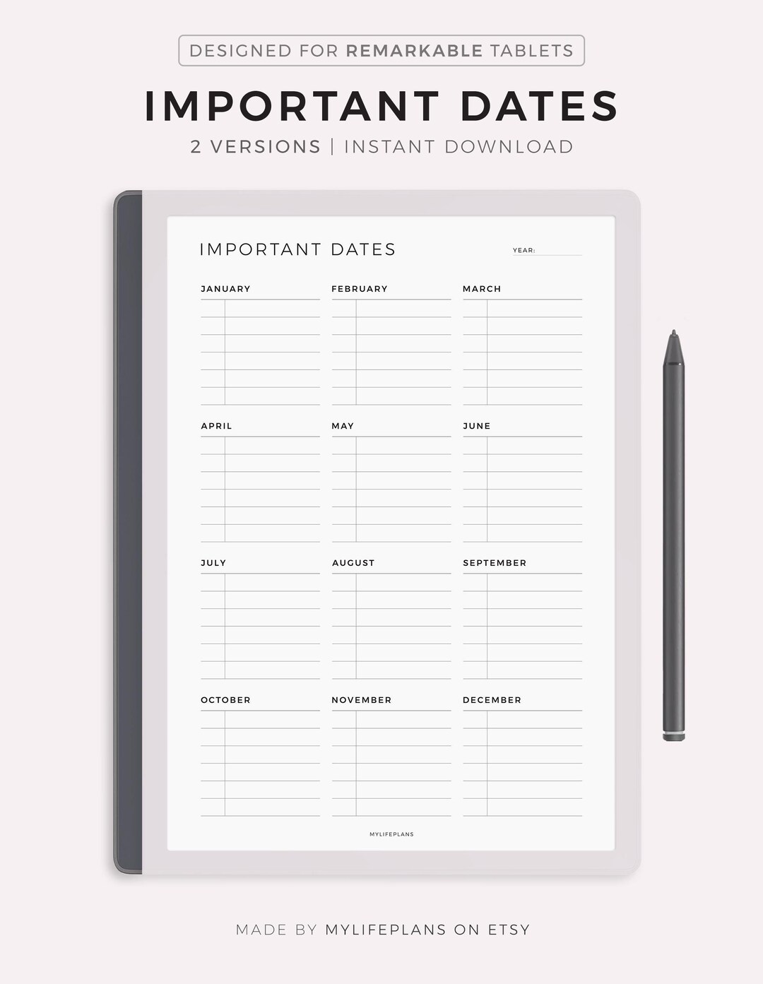 Yearly Important Dates - Birthdays, Anniversaries, Travels, Parties ...