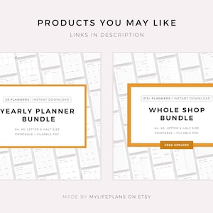 Yearly Planner, Quarterly Goals, Tasks & Reminders, A4/a5/letter/half ...