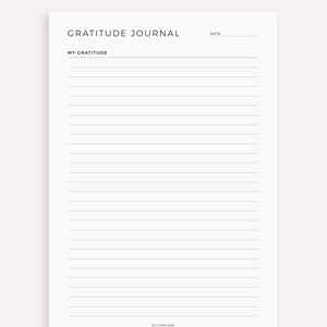 Simple Gratitude Journal Template, Gratitude Notebook, Gratitude Diary ...
