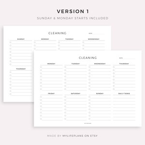 Weekly Cleaning Checklist Digital Landscape, Cleaning to Do List ...