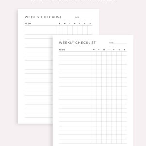 Weekly Checklist Printable & Fillable, Weekly to Do List Template, Task ...