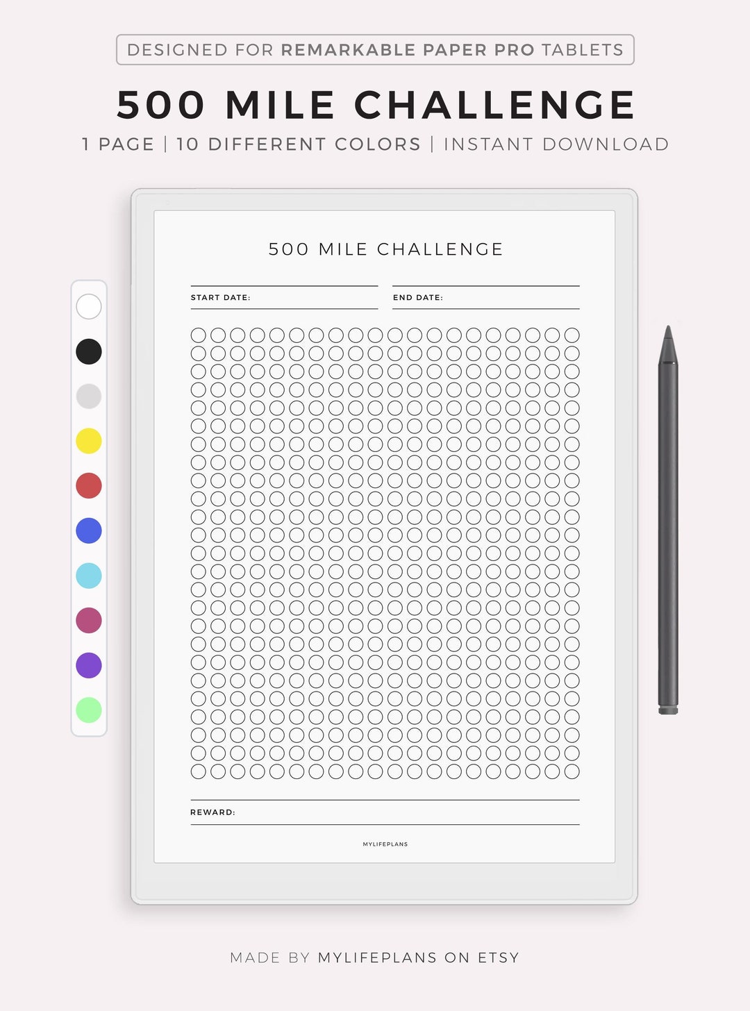 500 Mile Running or Walking Challenge, Workout Challenge, Exercise ...