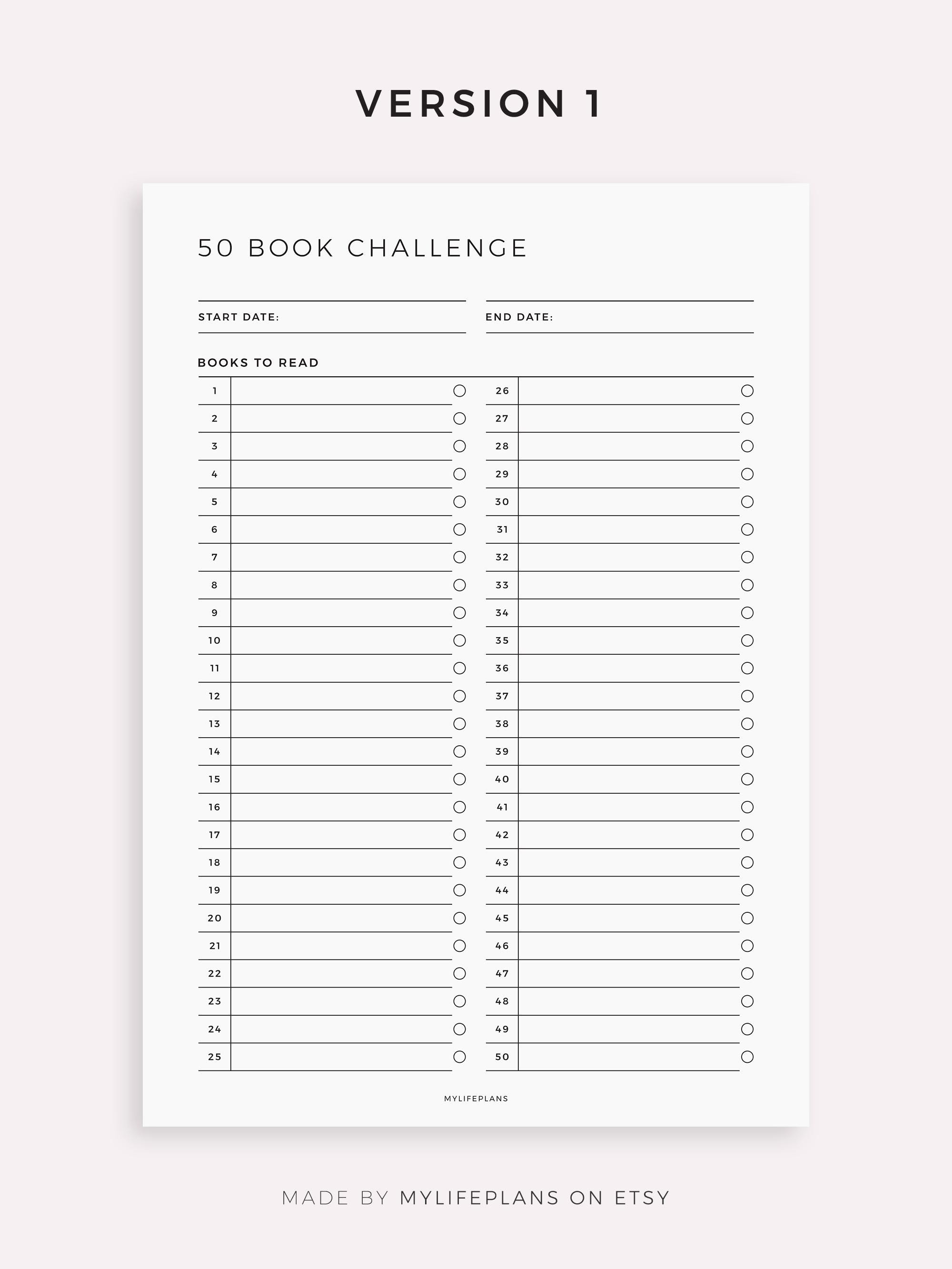 Book Reading Challenge Template for Remarkable Paper Pro, Instant ...