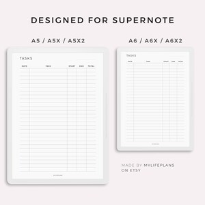 Task Time Tracker for Supernote A5X2/A5X/A5/A6X2/A6X/A6, Working Hours ...