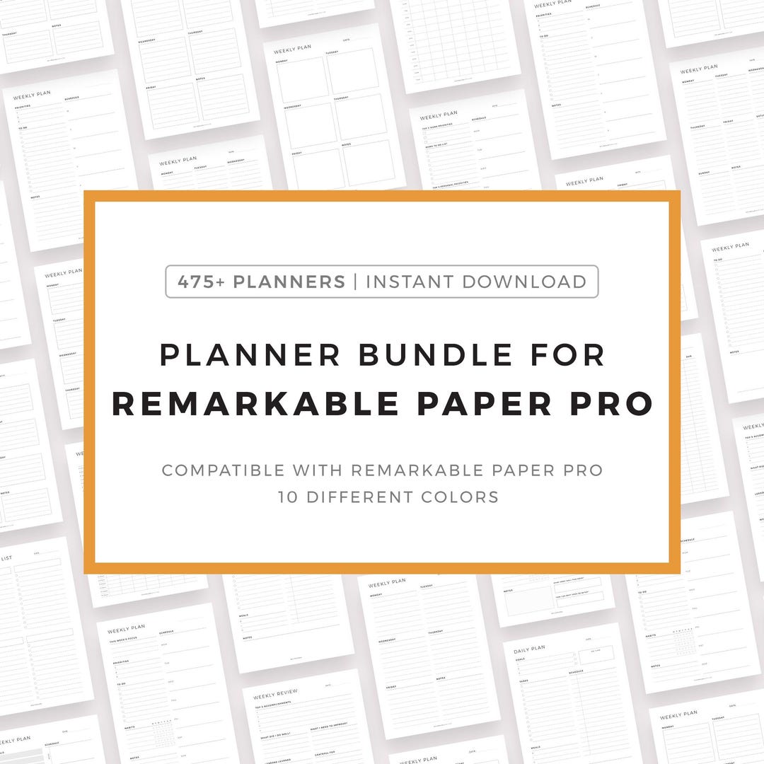 Planner Bundle for Remarkable Paper Pro - Daily Planners, Weekly ...