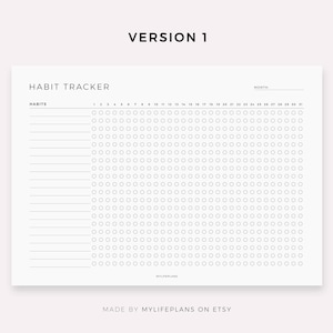 Monthly Habit Tracker for Supernote A5X2/A5X/A5/A6X2/A6X/A6, Landscape ...