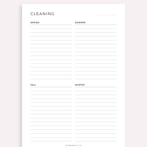 Seasonal Cleaning Checklist Printable, Cleaning Planner, Cleanign ...