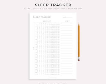 Sleep Tracker Printable, Sleep Quality Journal, Monthly Sleep Log ...