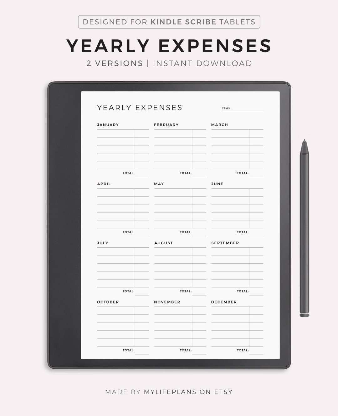 Yearly Expenses Overview, Business Spending Tracker, Budget Template ...