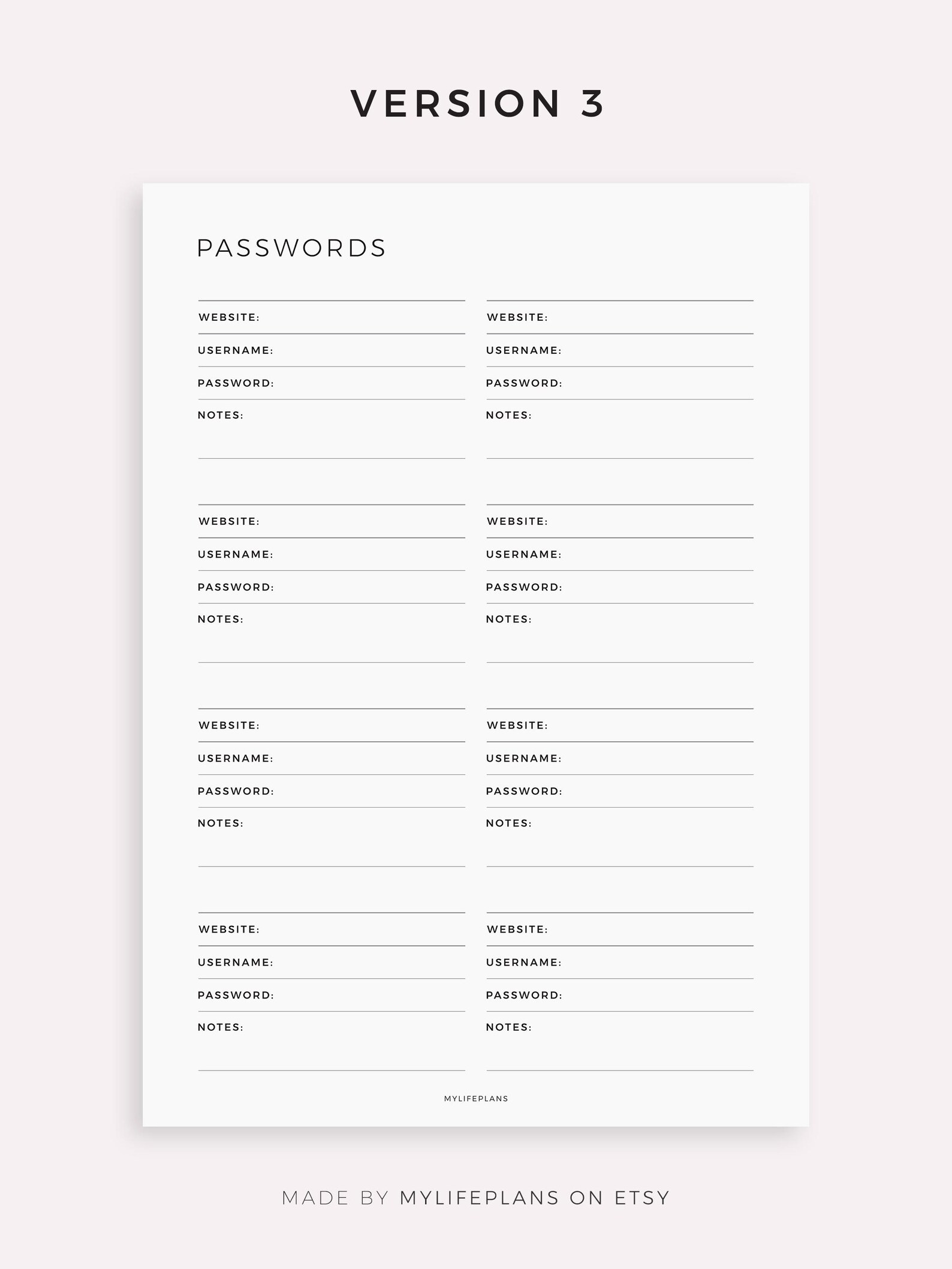 Password Tracker for Supernote A5X2/A5X/A5/A6X2/A6X/A6, Instant ...
