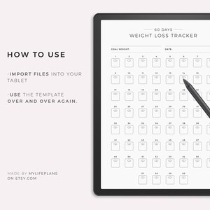 60 Day Weight Loss Tracker, Weight Loss Challenge, Weight Loss Goal ...