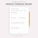 Monthly Financial Review, Financial Reflection, Budgeting Evaluation ...