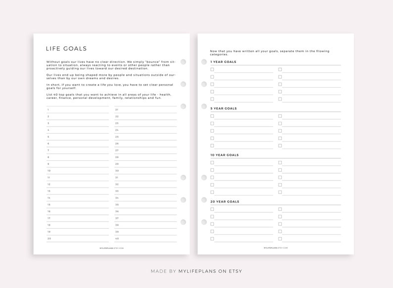 Life Goals Planner, Goal Setting, Life Vision Planner, My Future, Dream ...