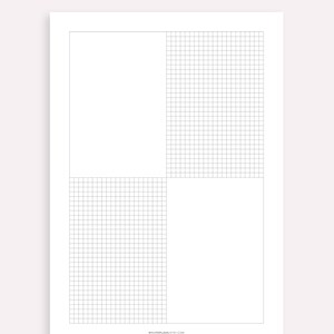 Blank & Grid Paper Printable, A4/a5/letter/half Size, Instant Download ...