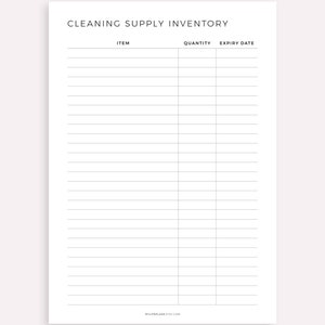 Printable Cleaning Supply Inventory Tracker for Home or Work - Sponges ...