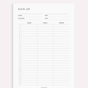 Sign up Template - Event Sign Up, Customer Sign Up, Email Sign Up ...