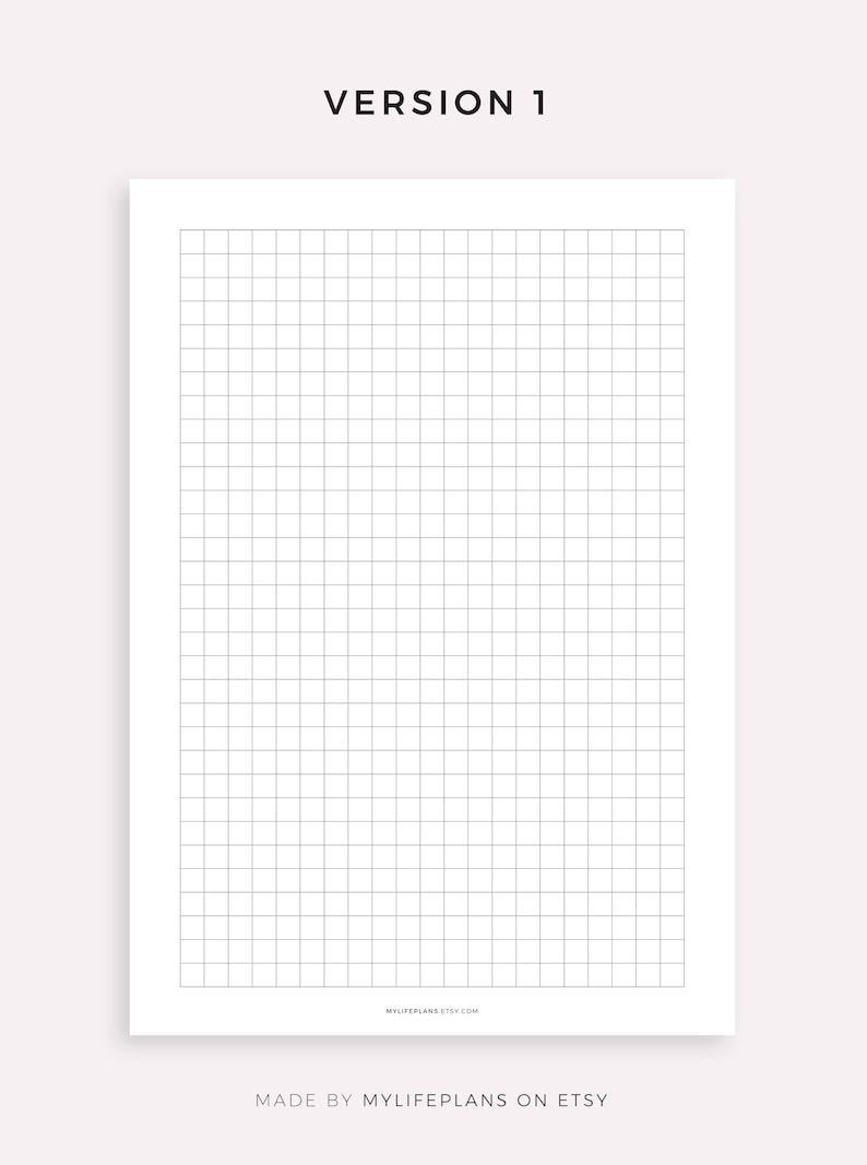 Grid Paper Printable Squared Paper Planner Inserts | Etsy