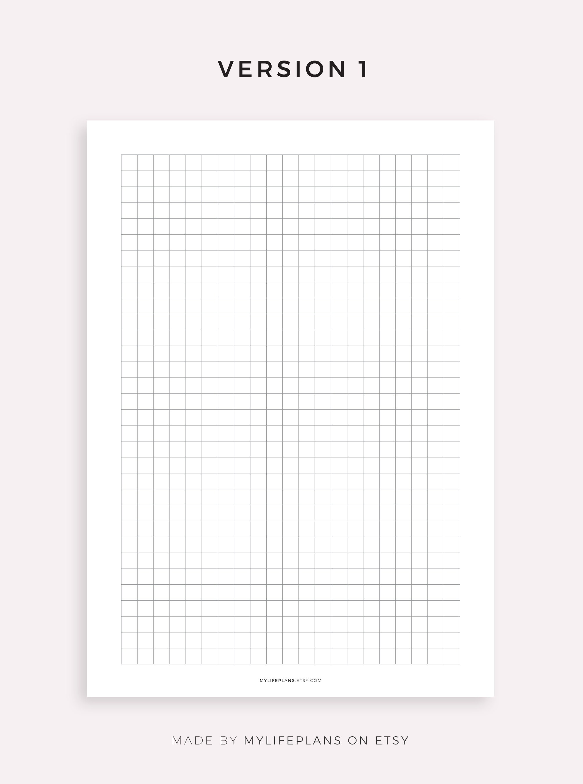 Grid Paper Printable Squared Paper Planner Inserts - Etsy