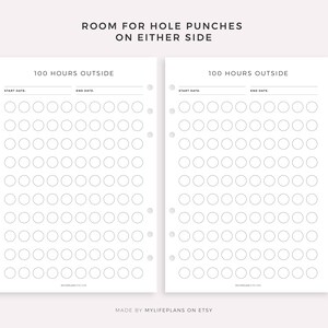 100 Hours Outside Tracker Printable, Track Your Time Outdoors, Activity ...