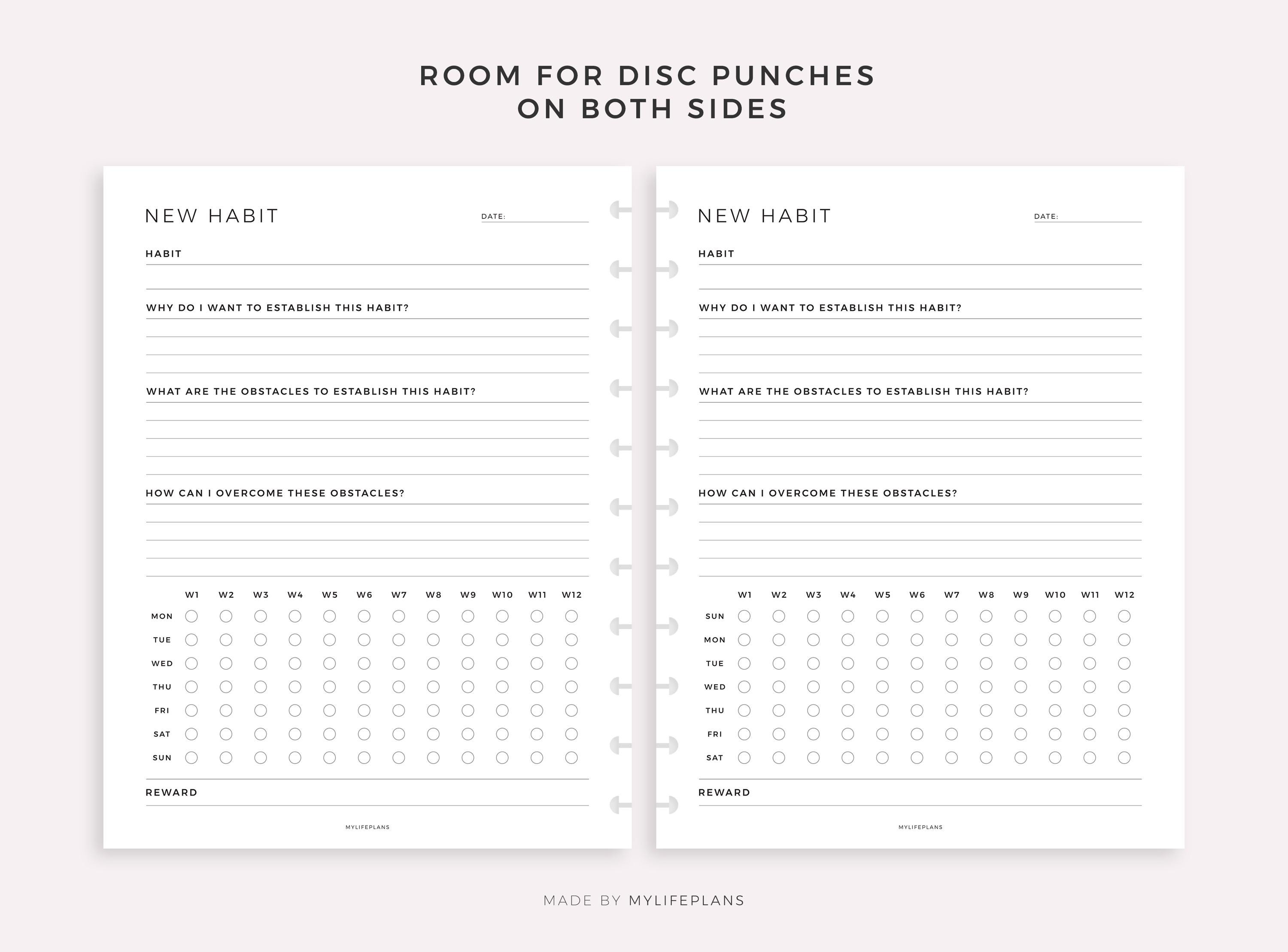 Build a New Habit Planner, 12 Week Habit Tracker Journal for Happy ...