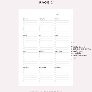 Top 5 Yearly Goals Planner, Goal Setting, Goal Planning, A4/a5/letter ...