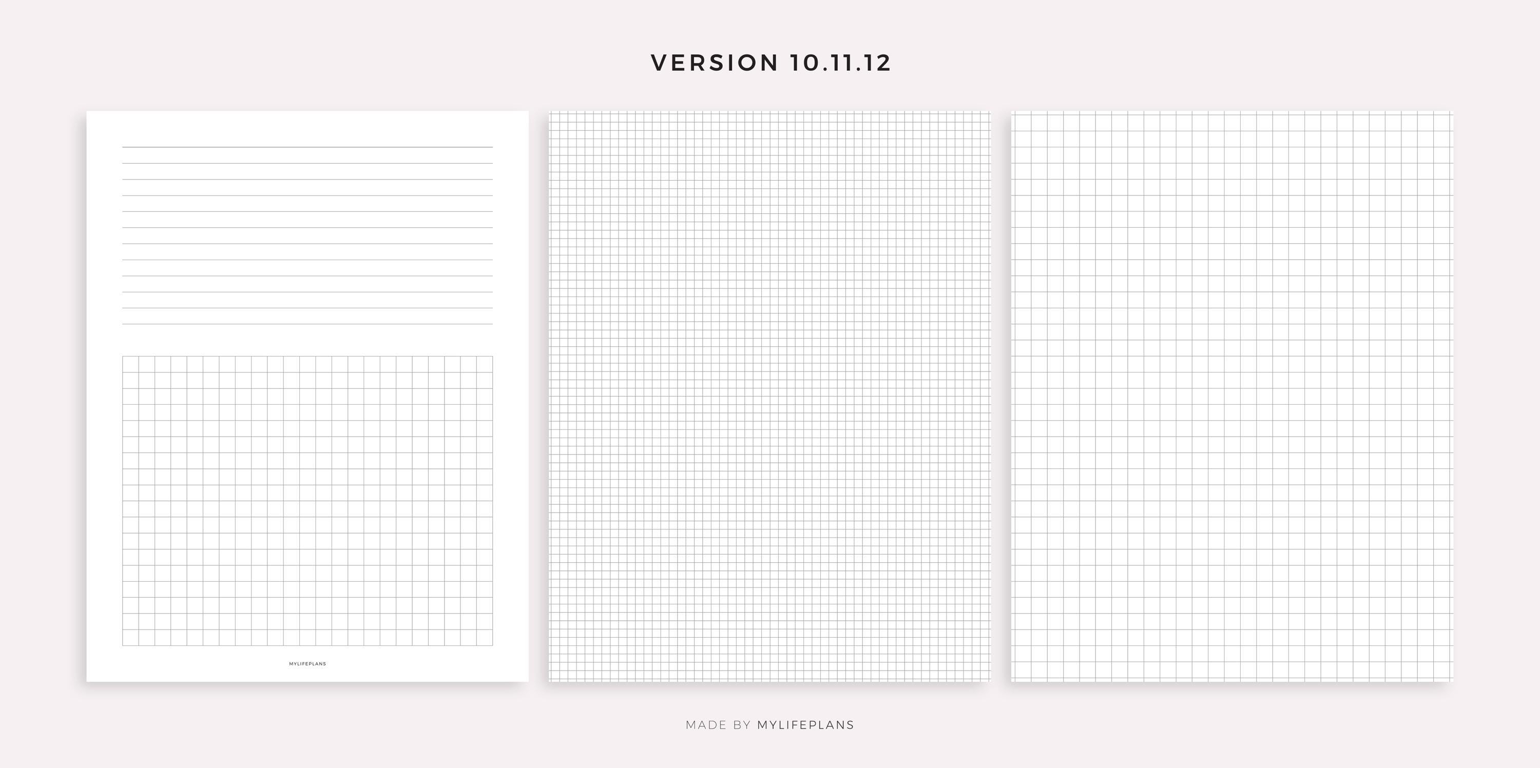 Notebook Paper Pages Printable for Happy Planner Classic & Big, Instant ...