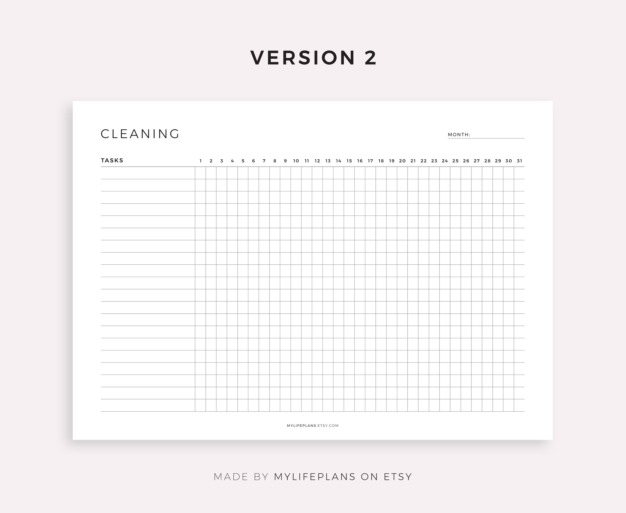 30 Day Cleaning Checklist Printable Landscape Everyday - Etsy UK