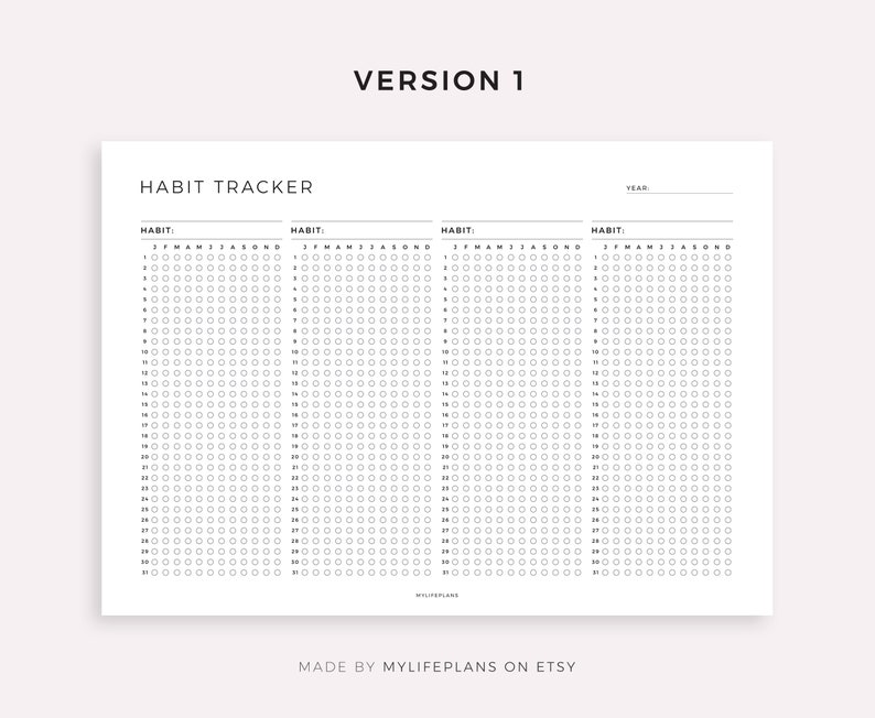 Digital Yearly Habit Tracker Landscape, Compatible With Goodnotes ...
