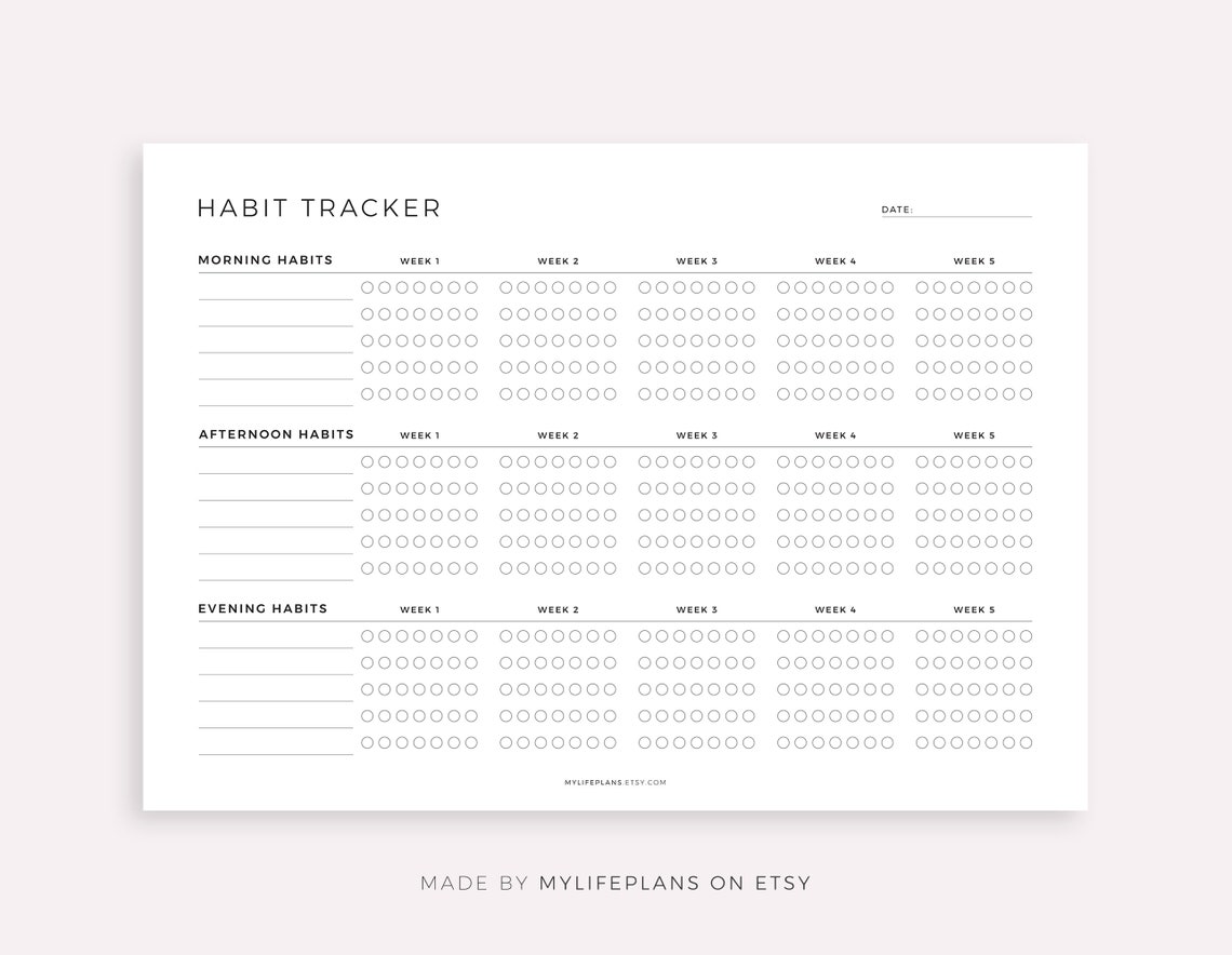 Daily Habit Tracker, Daily Routine Planner, Monthly Routine Checklist ...