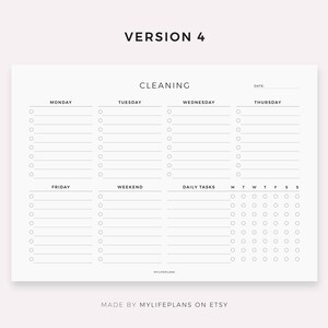 Weekly Cleaning Checklist, Landscape, Compatible With Boox Note Series ...