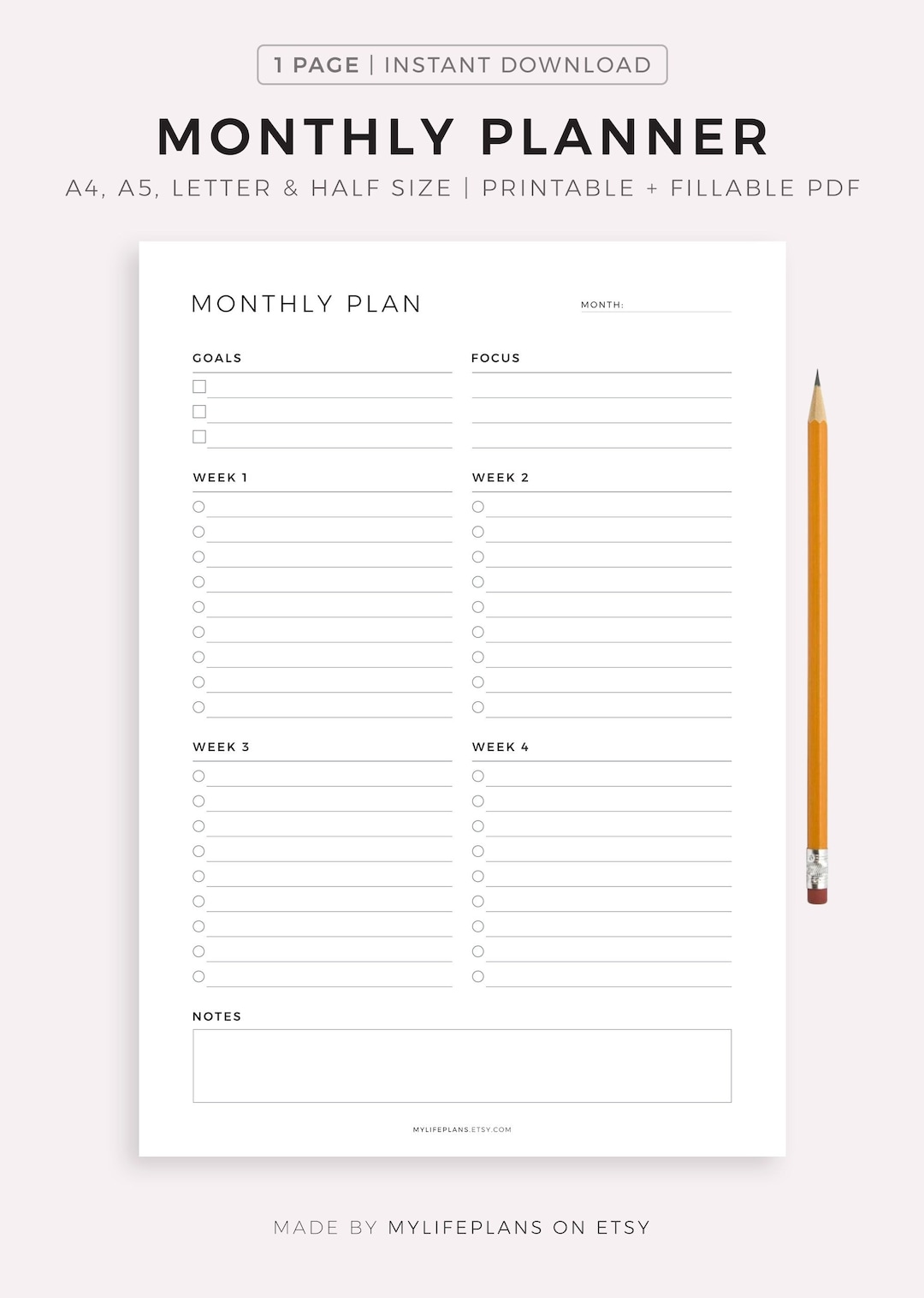 Monthly Planning Printable, to Do List Template, Task List, Goal ...