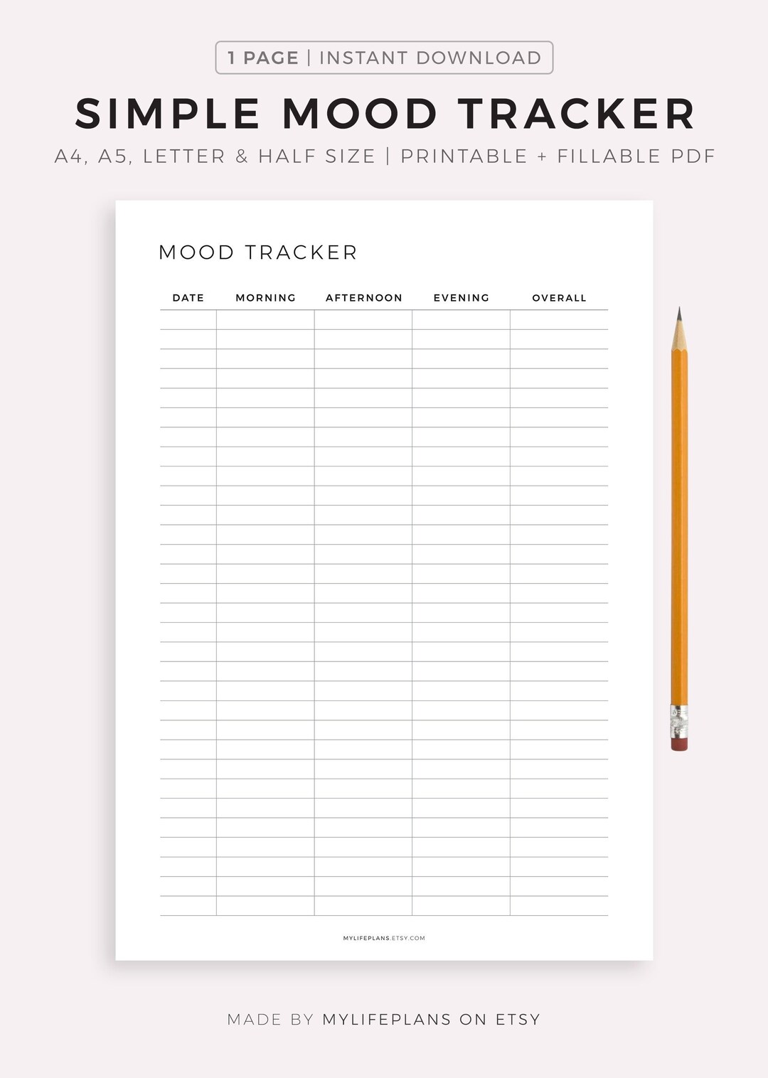 simple-mood-tracker-printable-daily-mood-journal-emotion-etsy-uk