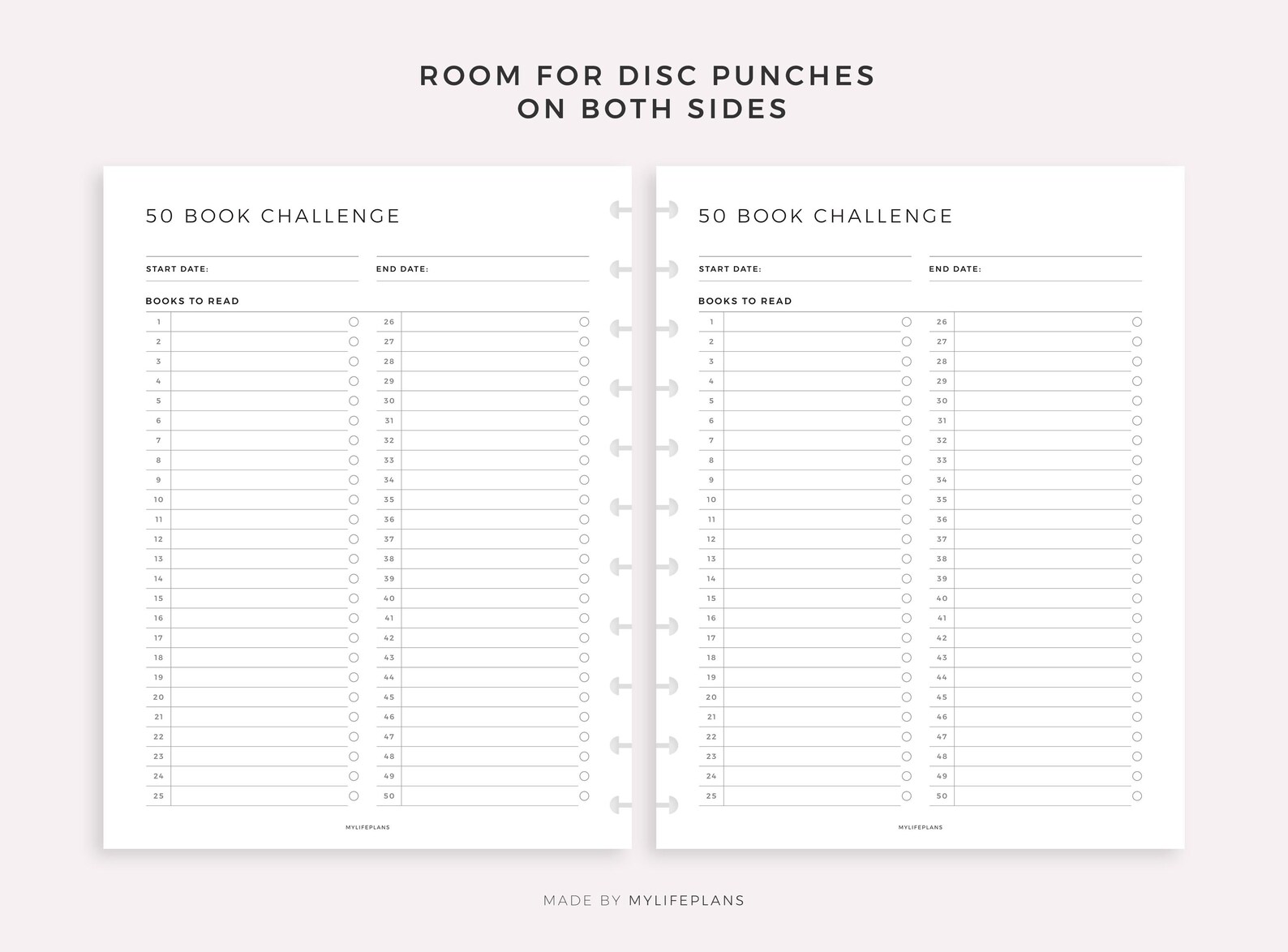 Book Reading Challenge, Printable Template for Happy Planner Classic ...