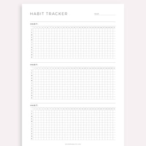 Yearly Habit Tracker on One Page, Habit Tracker Template, Routine ...