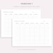 Printable Monthly Planner Landscape, Undated Monthly Organizer, Monthly ...