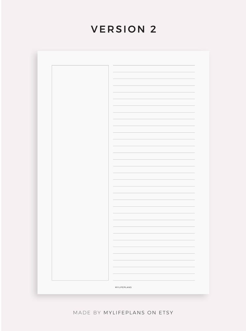 Notes Page for Supernote A5X2/A5X/A5/A6X2/A6X/A6, Notes Template, Note ...