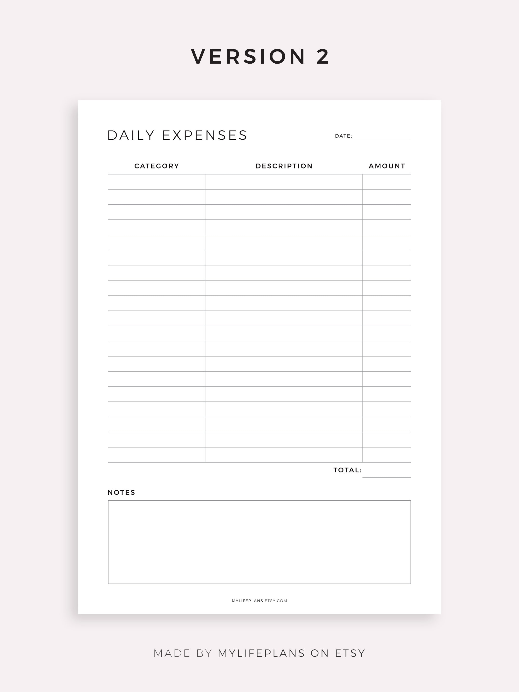 Daily Expenses Tracker Printable, Spending Tracker, Budget Tracker, A4 ...