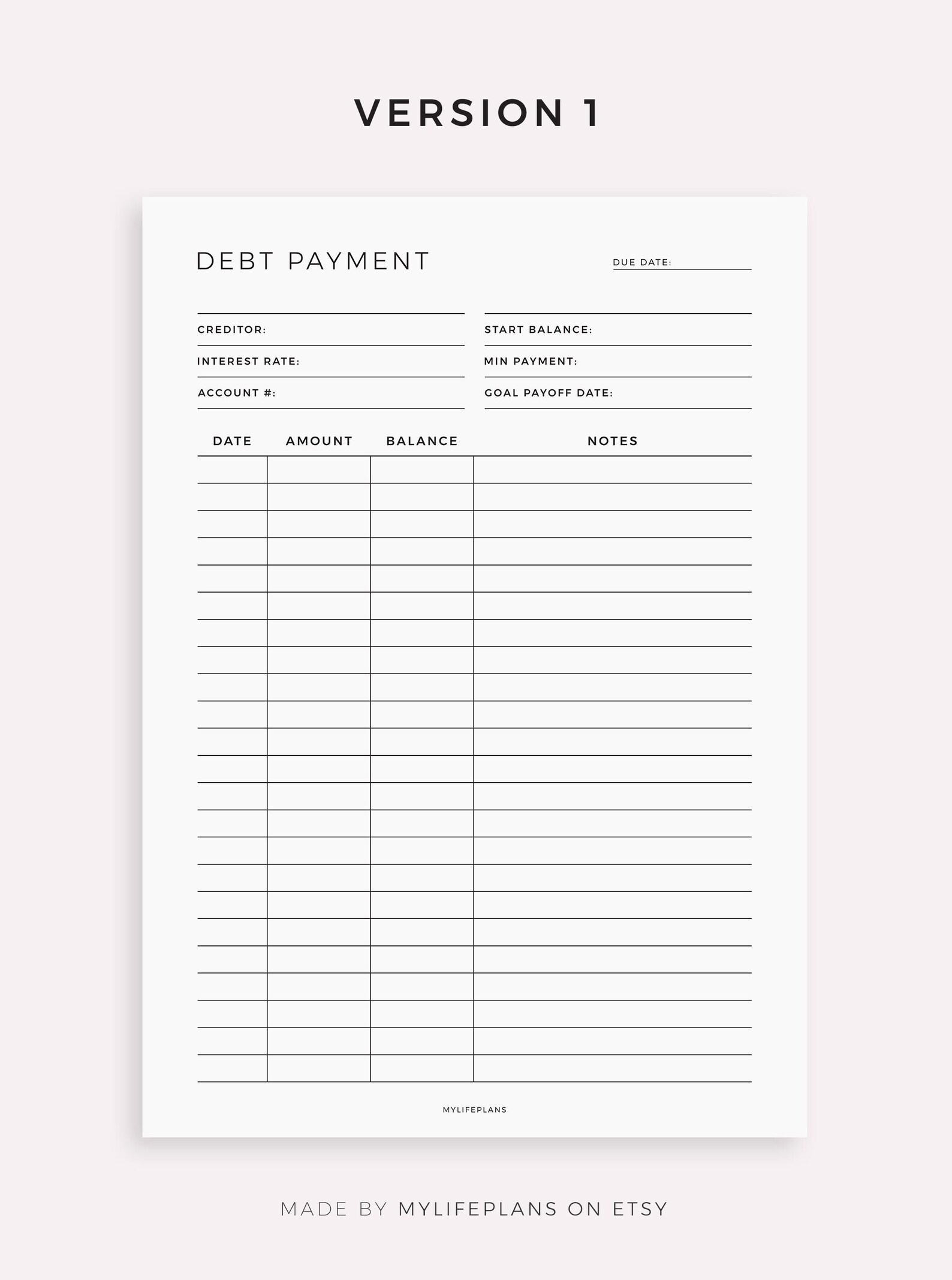 Debt Payment Tracker for Remarkable Paper Pro, Debt Payoff Log, Debt ...