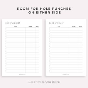 Video Games Wishlist Printable Page, A4/a5/letter/half Size, Instant ...