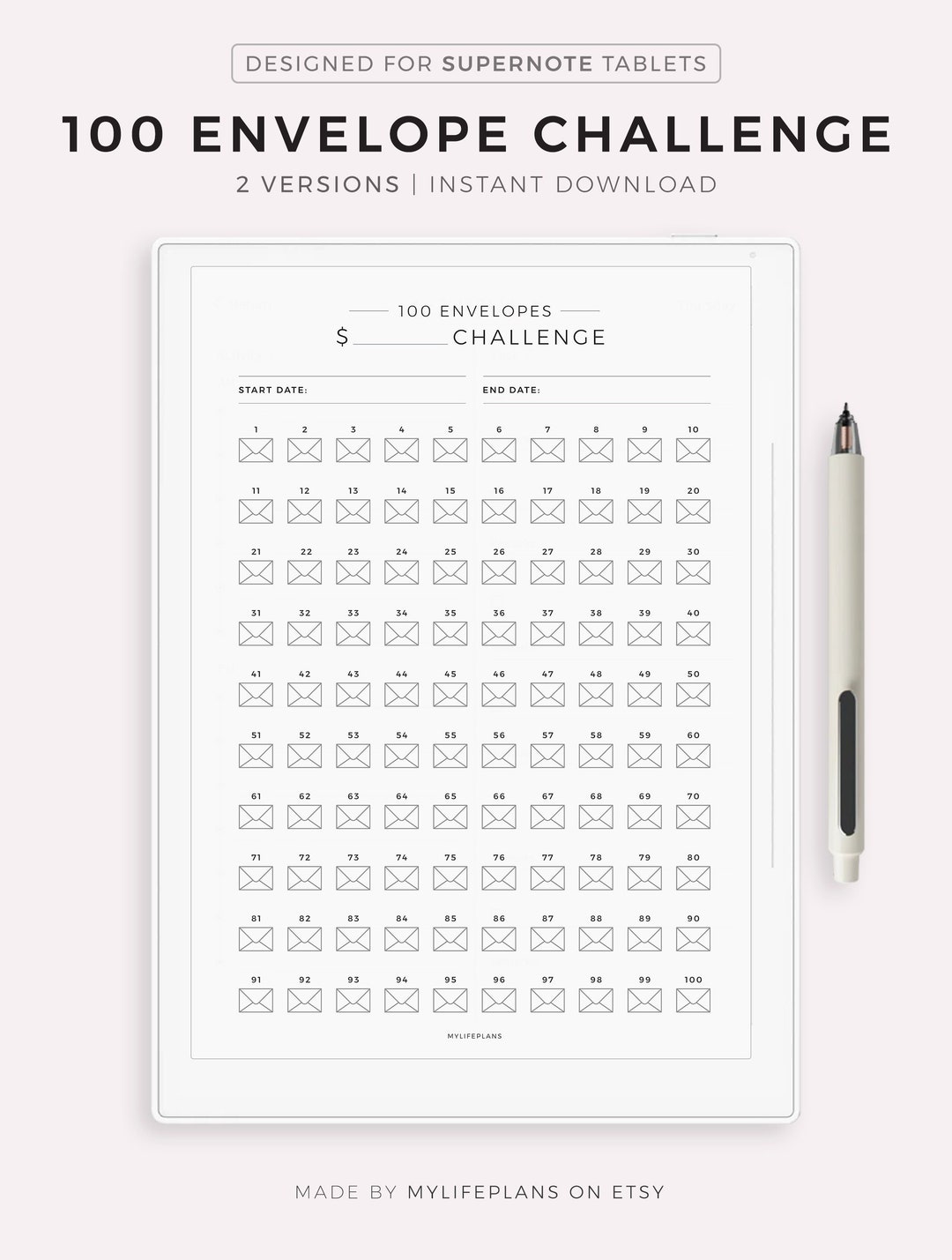 100 Envelope Challenge, Money Saving Challenge, Savings Trackers ...