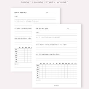 Build a New Habit Planner, 12 Week Habit Tracker Journal, New Routine ...