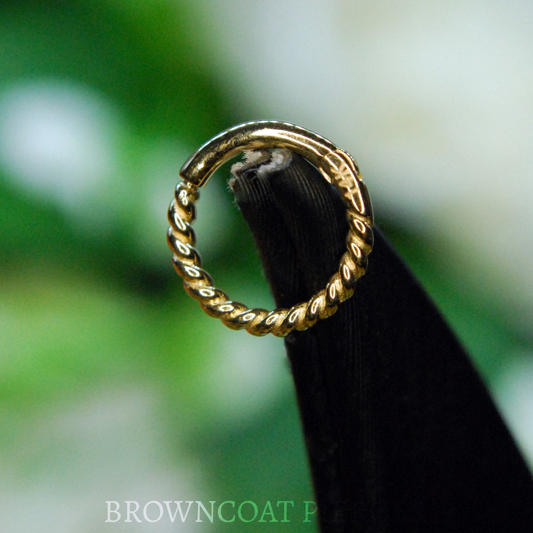 Tish Lyon 14kt Yellow Gold Rope Hinge / Clicker Ring - Etsy