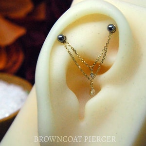 Tish Lyon 14kt Yellow or White Gold and Crystal - Double Chain With ...