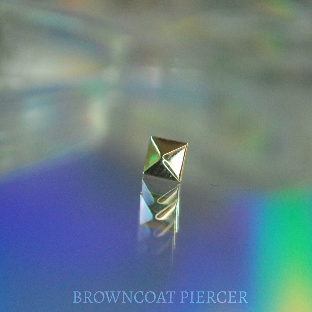 Solid 14k Yellow Gold Pyramid Threadless End - Push Fit Attachment - Etsy