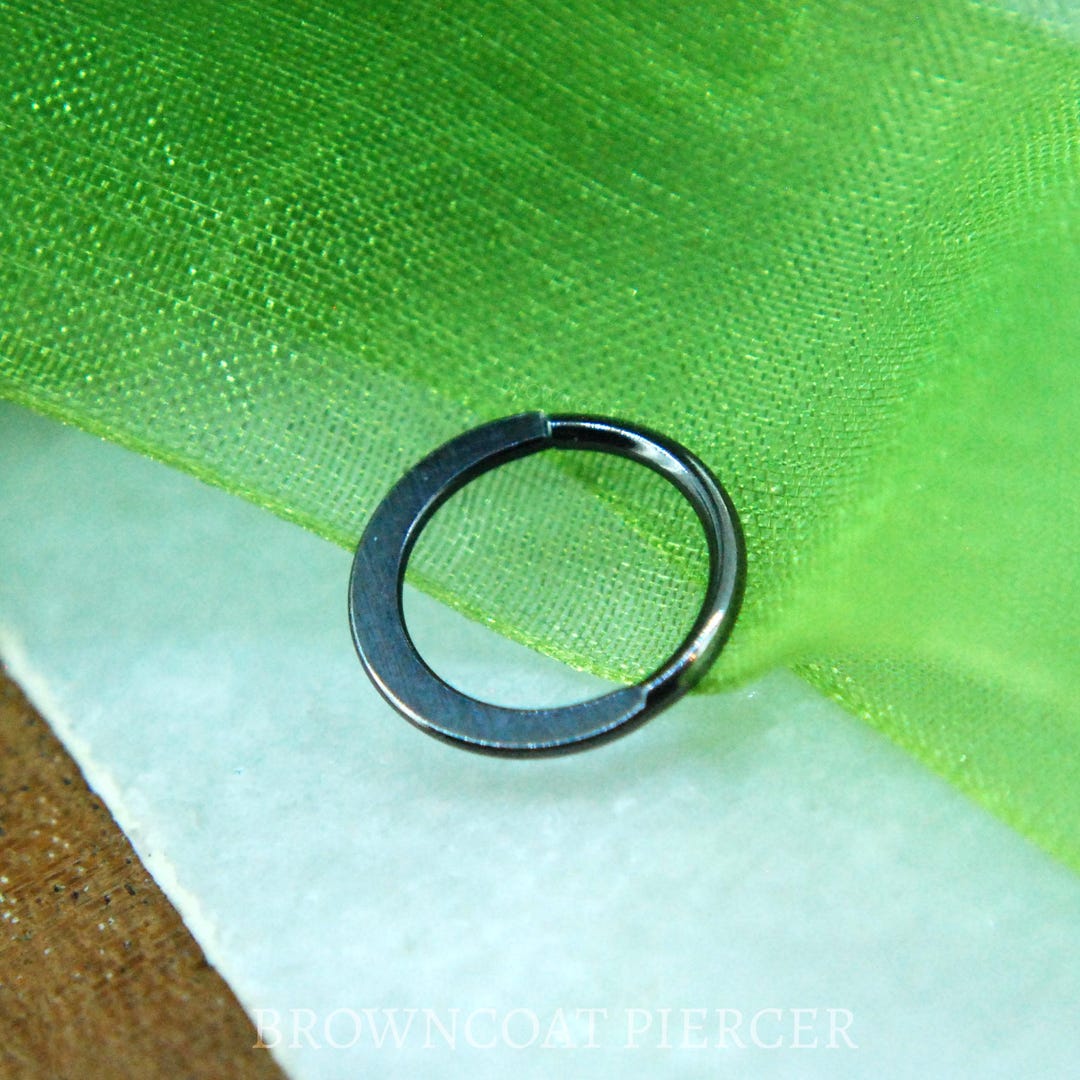 Blackened & Flattened Niobium Seam Rings - Septum, Daith, Nostril, Etc ...