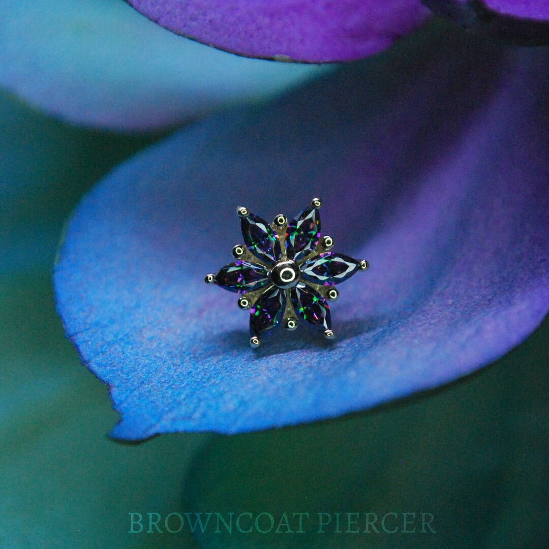 JUNIPURR Solid 14k Yellow Gold Mystic Elegance End With Mystic Topaz ...