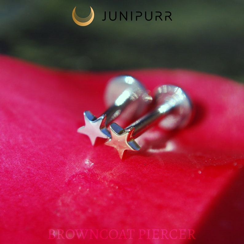 JUNIPURR 14k Gold Star Threadless End - Etsy UK