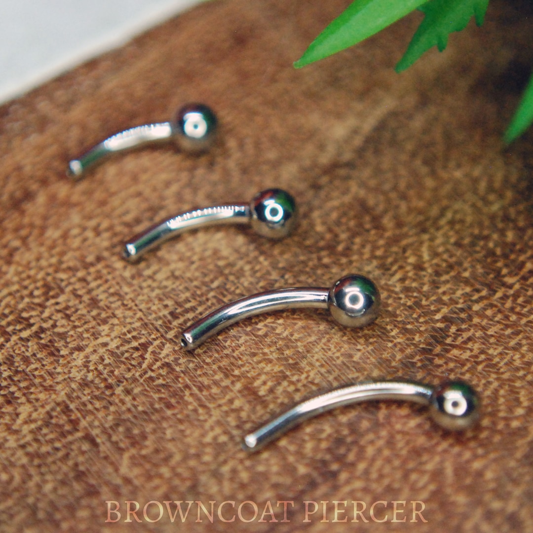Basic Titanium Threadless Curved Barbell - 1.2mm / 16ga - Various ...
