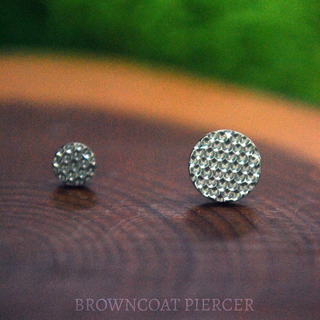 Titanium Hammered Disk Threadless End 5mm, 4mm, 3mm - Push Fit, Pin ...