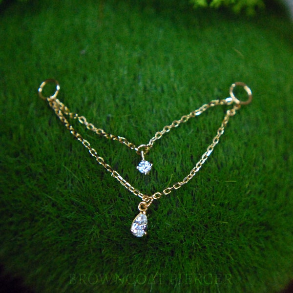 Crystal Chain Earrings - Etsy